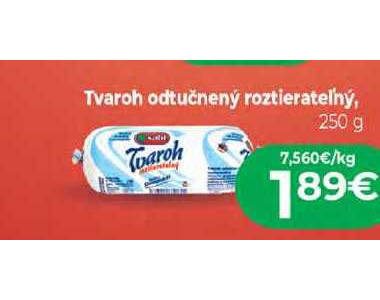 Sabi Tvaroh odtučnený roztierateľný, 250 g v akcii | Zlacnene.sk