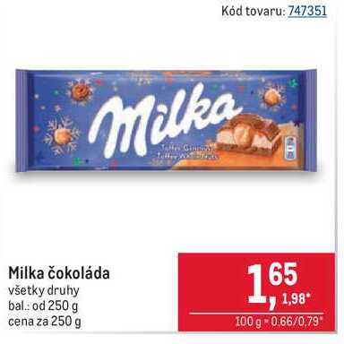 Milka čokoláda všetky druhy bal: od 250 g v akcii | Zlacnene.sk