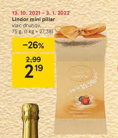 ARCHIV | Lindt Lindor 38 g v akcii platné do: 30.11.2021 | Zlacnene.sk