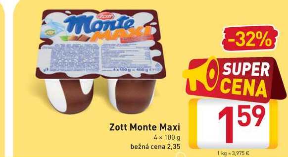 Zott Monte Maxi 4 x 100 g v akcii | Zlacnene.sk