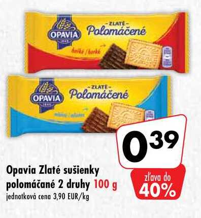 Opavia Zlaté sušienky polomáčané 100 g v akcii | Zlacnene.sk