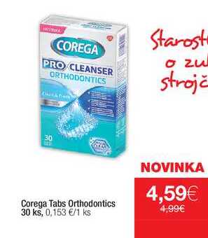 Corega 30 ks Tabs Orthodontics v akcii | Zlacnene.sk
