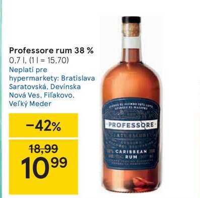 ARCHIV | Professore rum 38 %, 0,7 l v akcii platné do: 11.4.2022 ...