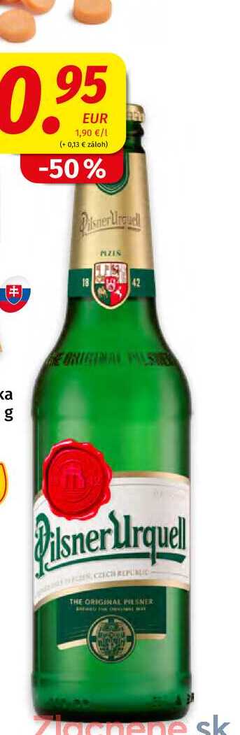 Pilsner Urquell, 0,5 l v akcii | Zlacnene.sk