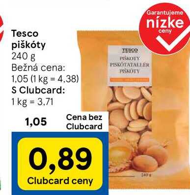 Tesco piškóty, 240 g v akcii | Zlacnene.sk