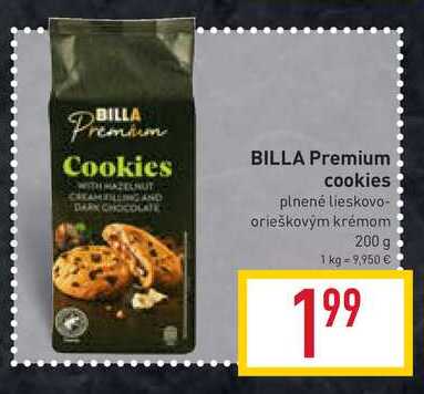 BILLA Premium cookies citrónové s bielou čokoládou 200 g v akcii ...