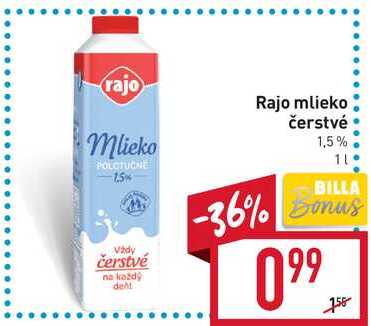 Tesco mlieko 1,5 %, 1 l v akcii | Zlacnene.sk
